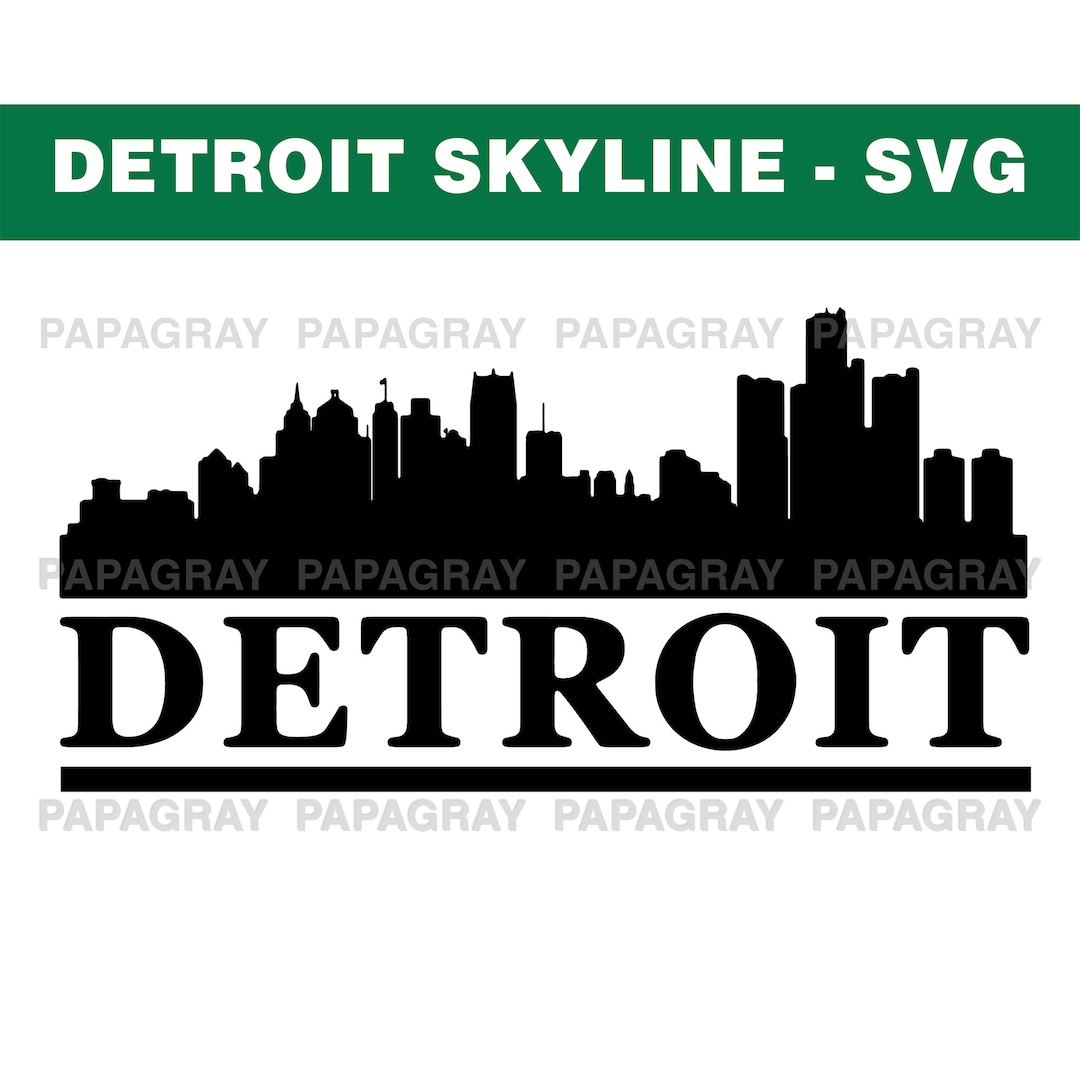 Detroit Skyline SVG | Digital Download | Detroit SVG, Detroit PNG ...