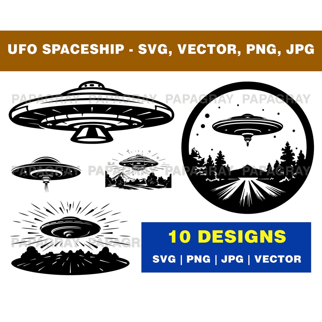 UFO Spaceship SVG Pack - 10 Designs | Digital Download ...