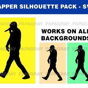 Rapper Silhouette Pack 8 Designs Digital Download Rapper SVG, Hip-hop ...