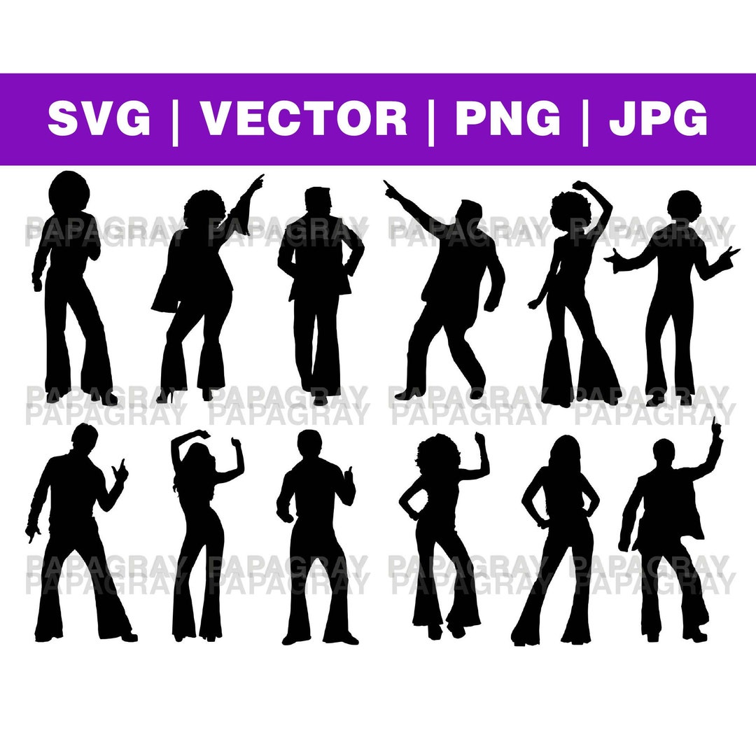 Disco Dancing Silhouettes: 1970s SVG, PNG, Vector (digital Download) - Etsy