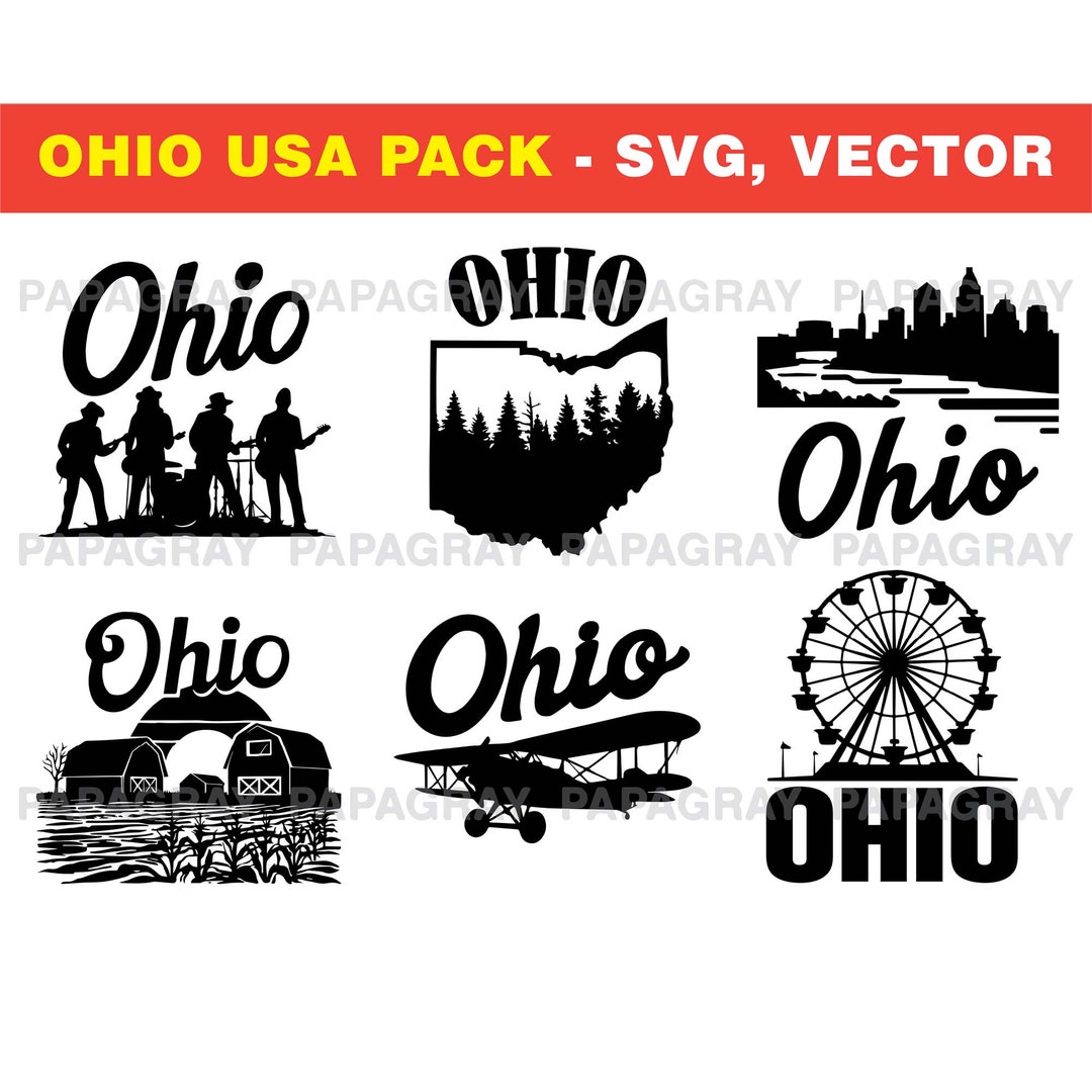 Ohio SVG Vector Graphic Bundle - 6 Designs | Digital Download | Ohio ...