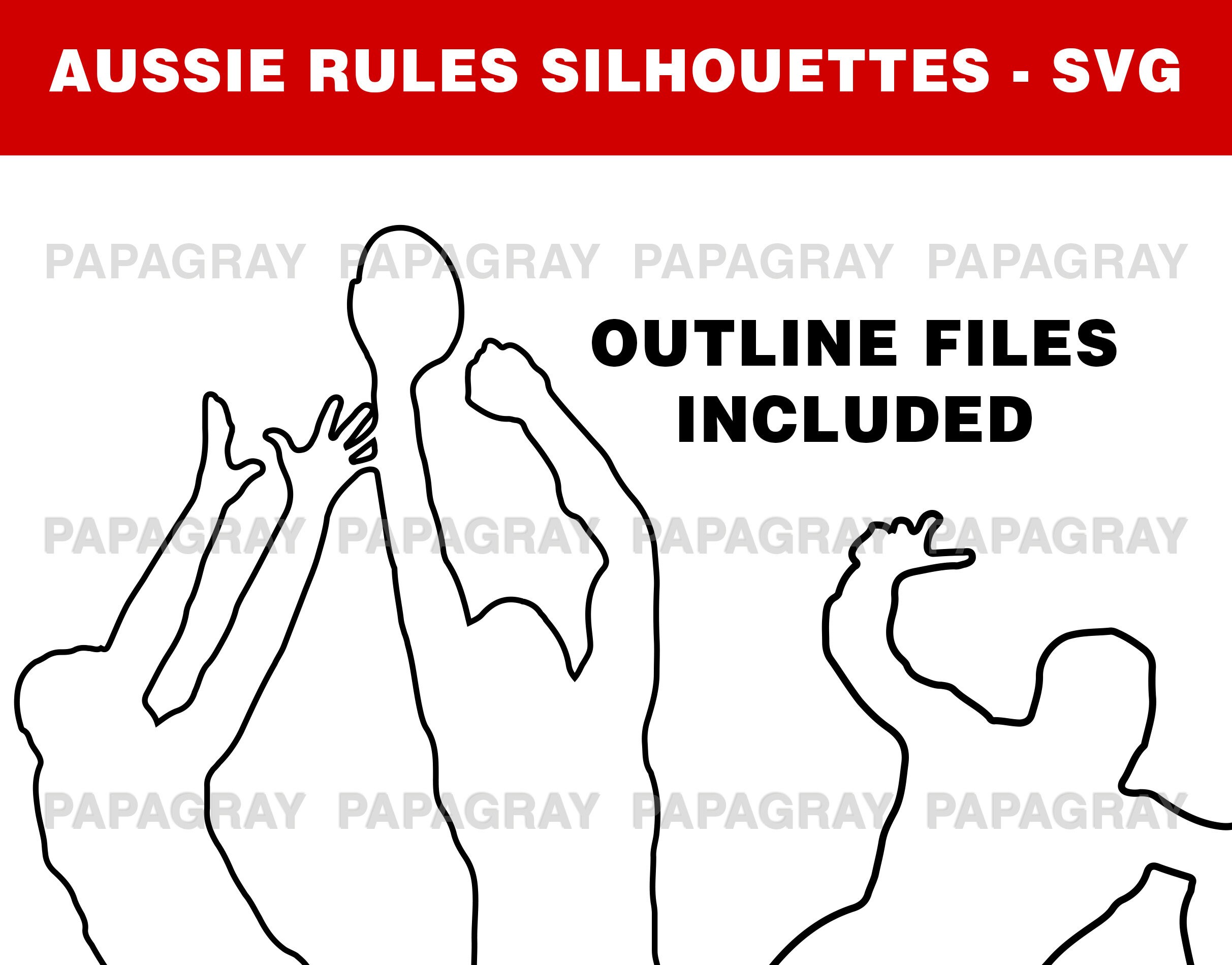 Australian Rules Football Silhouette Pack 7 Designs - Etsy Australia