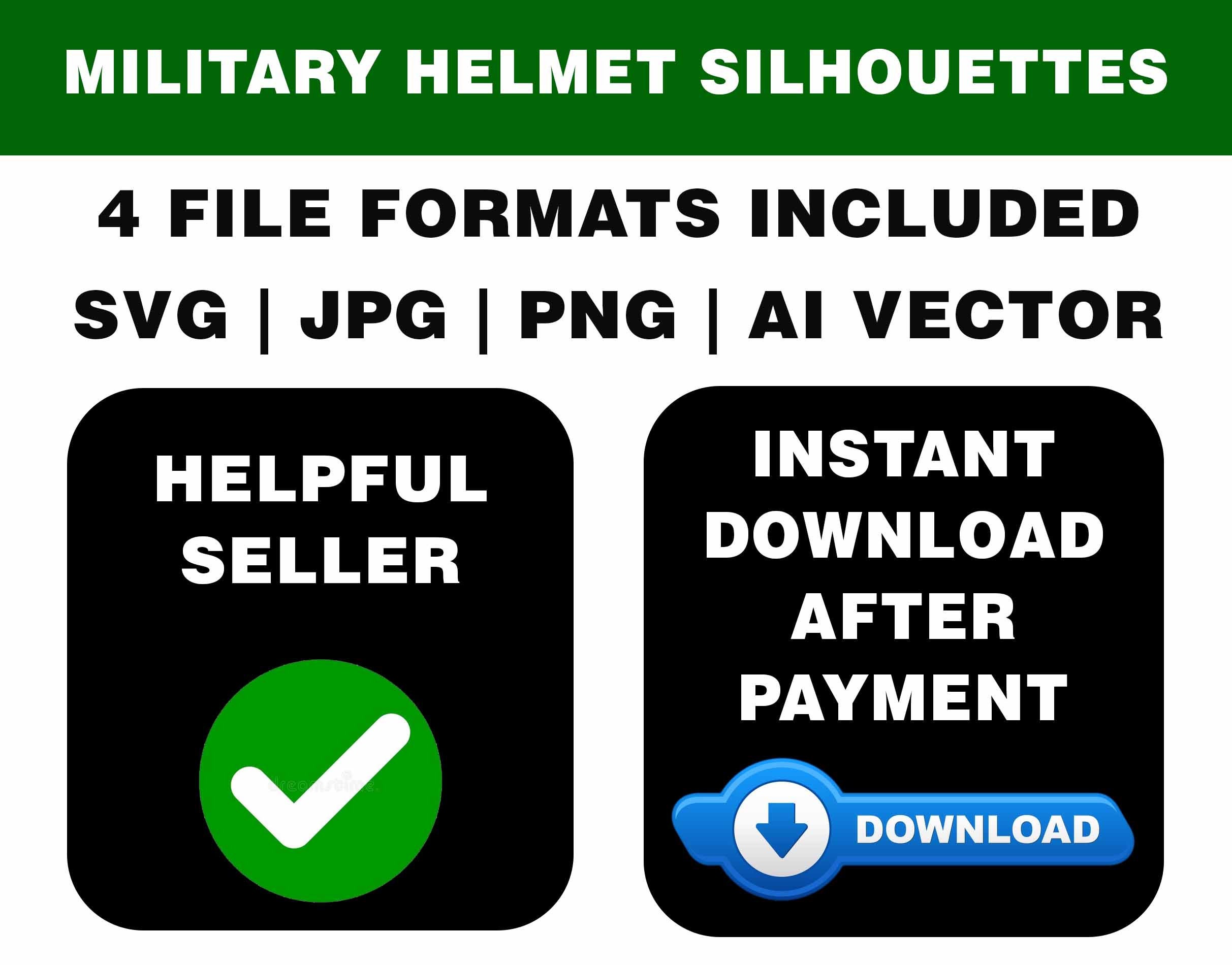 Military Helmets Silhouette SVG Pack 12 Designs Digital - Etsy