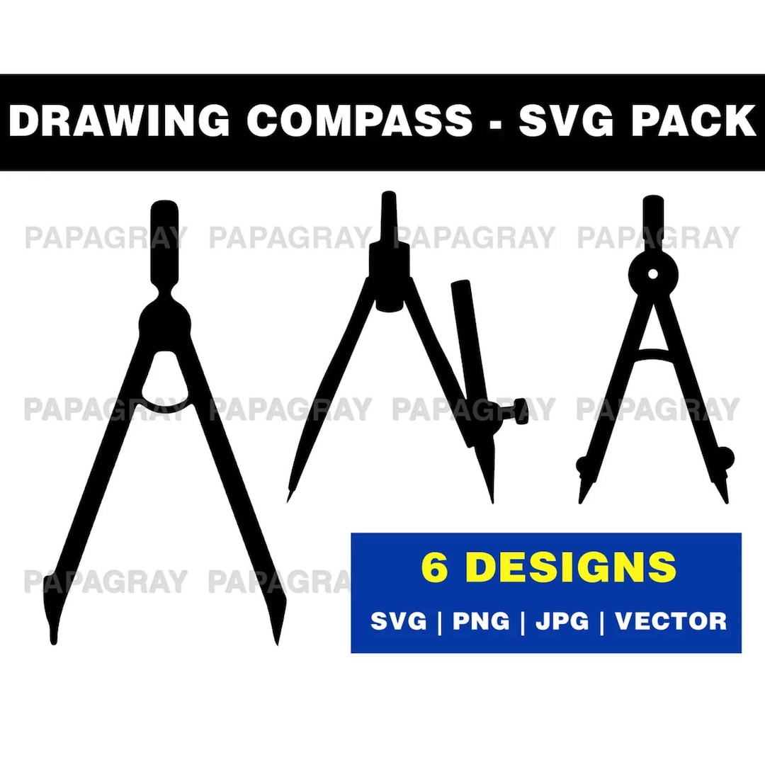 Drawing Compass SVG Vector Bundle - 6 Designs | Digital Download ...