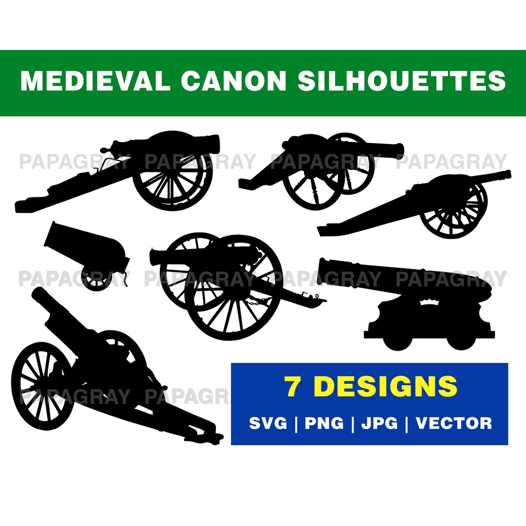 Old Medieval Canons SVG Graphic Pack - 7 Designs | Digital Download ...
