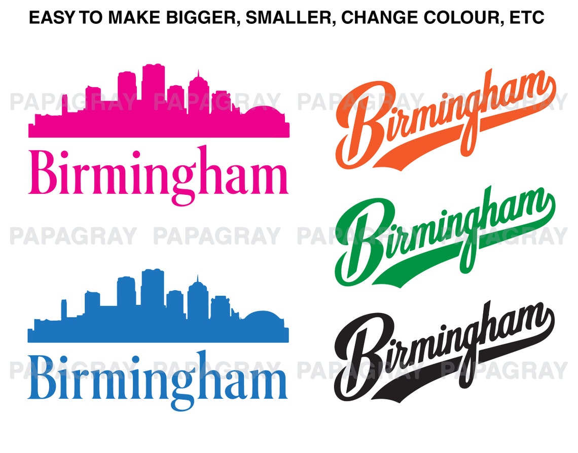 Birmingham Alabama Skyline SVG Vector Bundle – Cityscape Designs ...