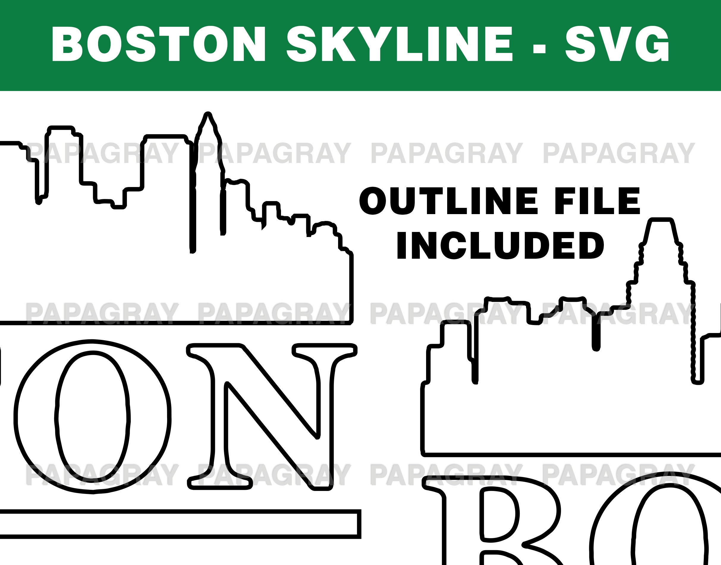 Boston Skyline SVG Digital Download Boston SVG Boston - Etsy