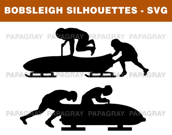 Bobsleigh Silhouette Pack 2 Designs Digital Download - Etsy
