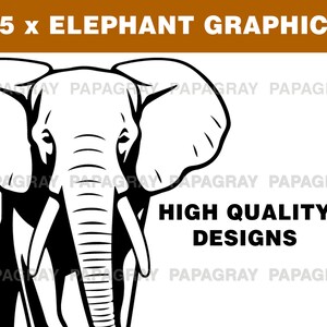 Elephant SVG Graphic Pack - 25 Designs | Digital Download | Elephant ...