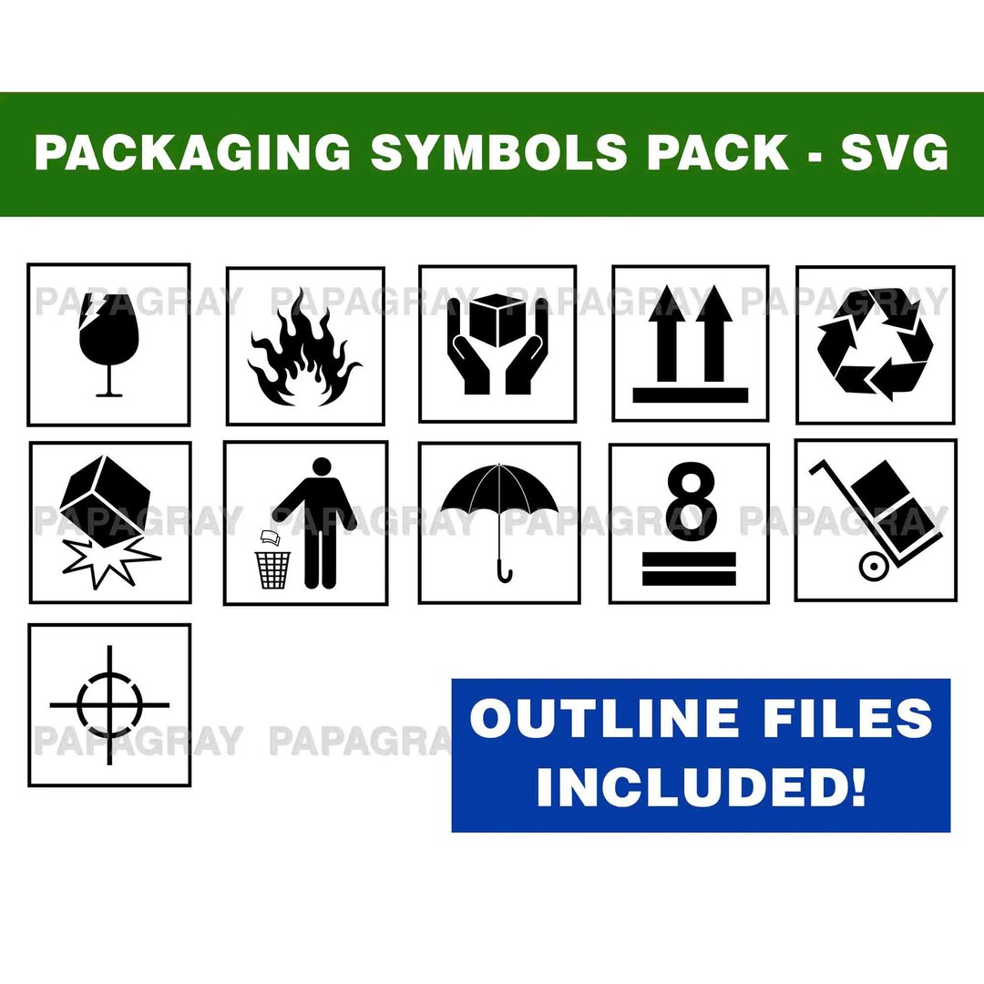 Packaging Symbols SVG Pack - 11 Designs | Digital Download | Packaging ...