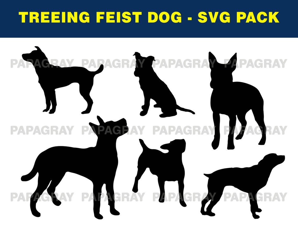 Treeing Feist Dog Silhouette Pack 6 Designs Digital - Etsy