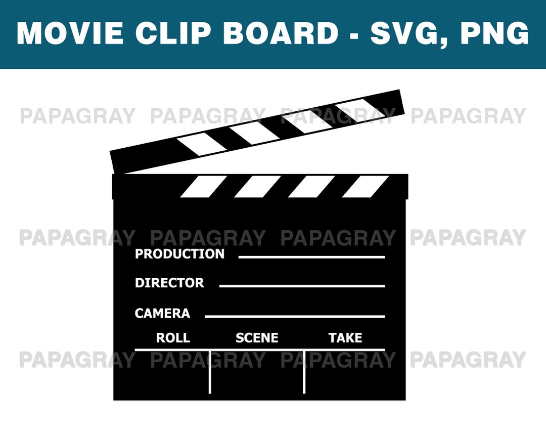 Movie Clip Board SVG Digital Download Movie Clipboard PNG - Etsy