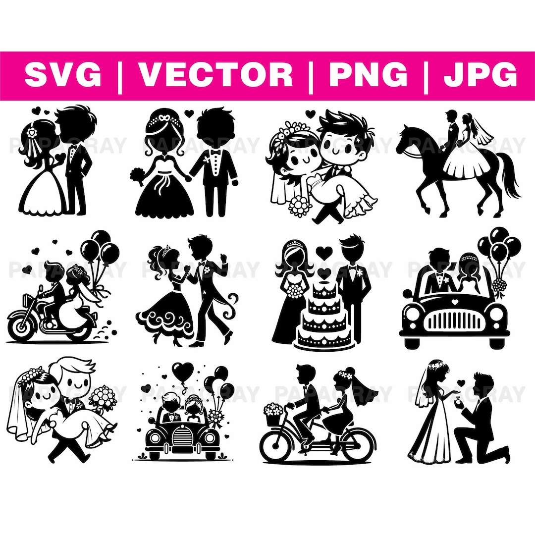 Cute Couple SVG Vector Graphic Bundle - 20 Designs | Digital Download ...
