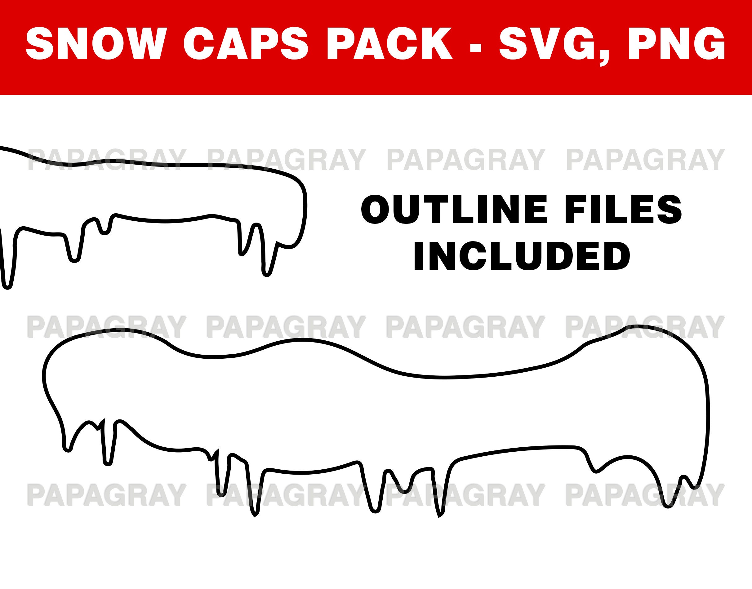 Snow Caps SVG Pack 15 Designs Digital Download Christmas | Etsy