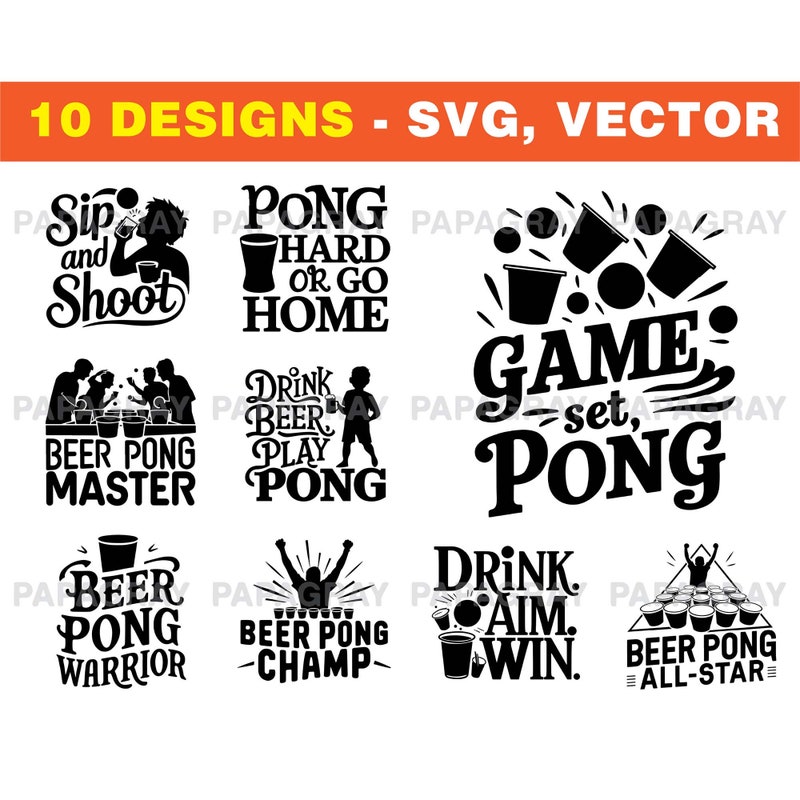 Beer Pong Svg - Etsy