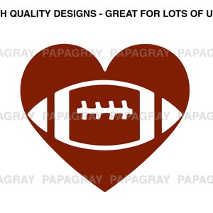 American Football Heart SVG Pack - 7 Designs | Digital Download ...