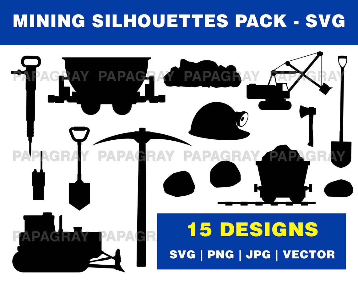 Mining SVG Graphic 15 Designs Digital Download Mining - Etsy