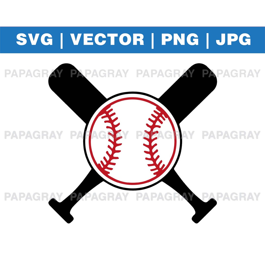 Baseball SVG Vector Graphic | Digital Download | Baseball Bats Crossed ...