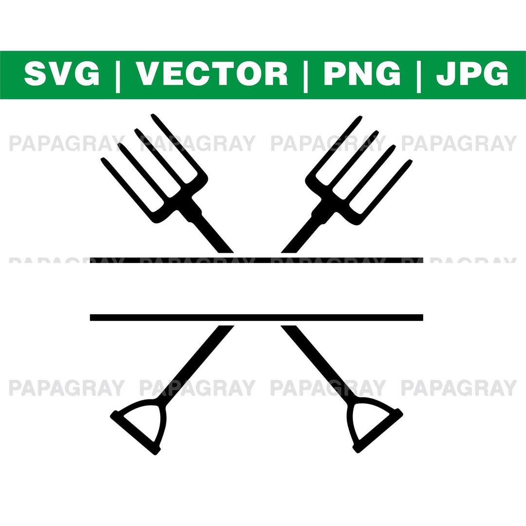 Garden Rake Monogram SVG Vector Graphic Digital Download Landscaper PNG ...