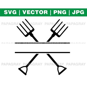 Garden Rake Monogram SVG Vector Graphic Digital Download Landscaper PNG ...