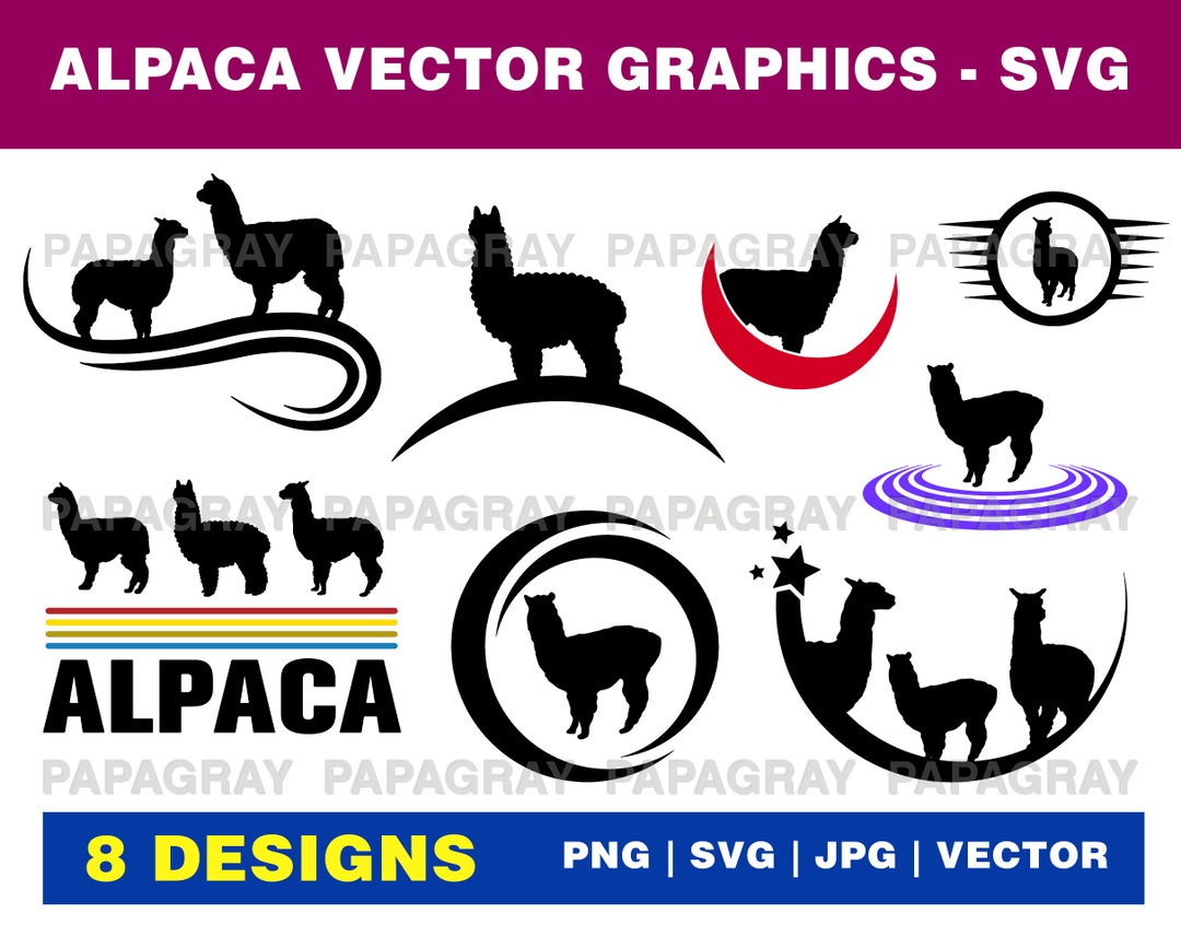 Alpaca SVG Pack 8 Designs Pack 1 Digital Download - Etsy
