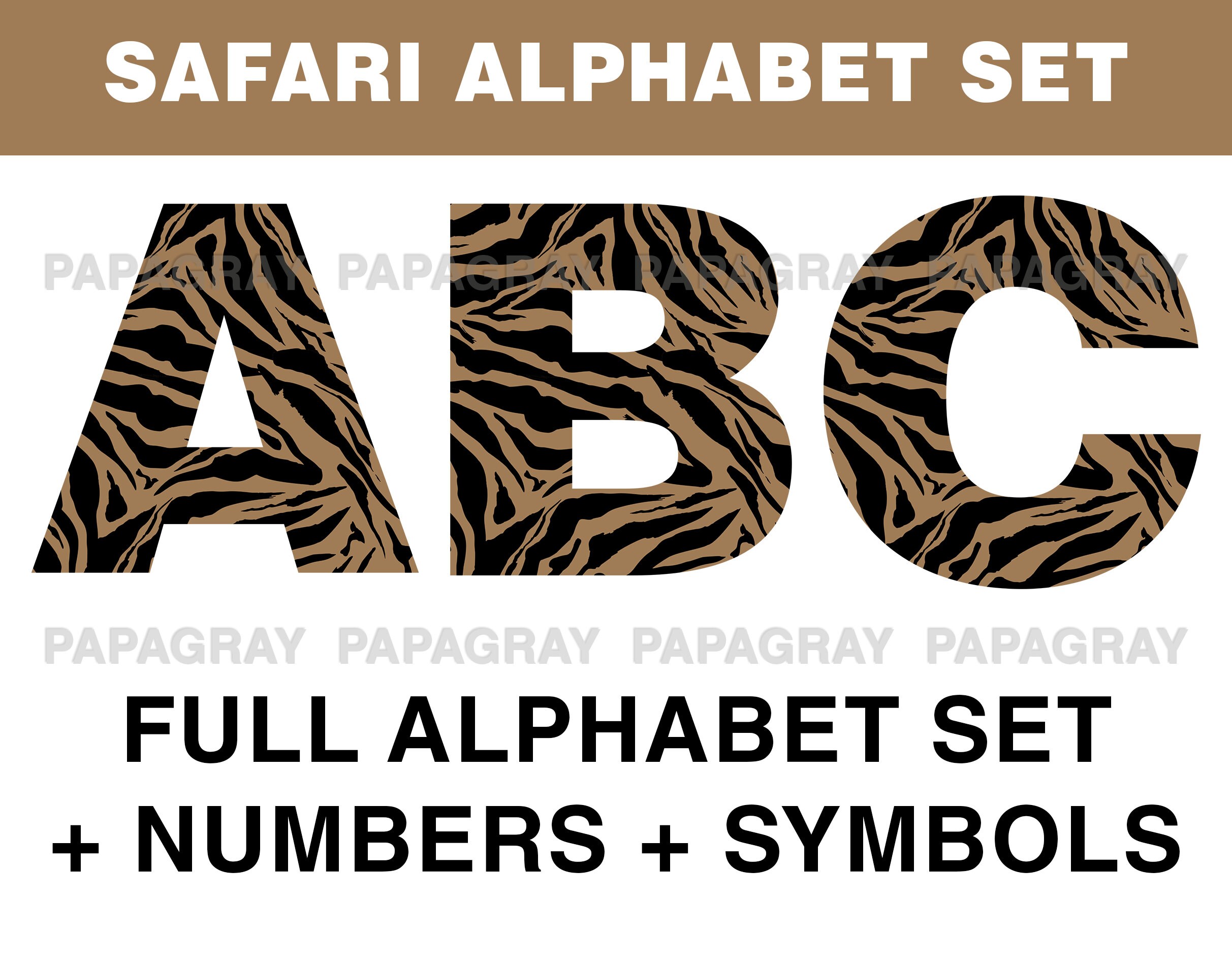 Safari Animal Alphabet PNG Clip Art BUNDLE PACK Digital | Etsy