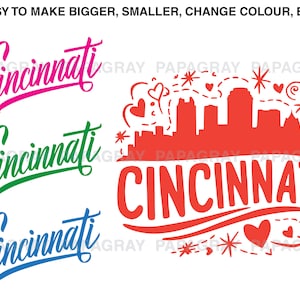 Cincinnati Skyline SVG Vector Bundle: Ohio Cityscape Silhouette ...