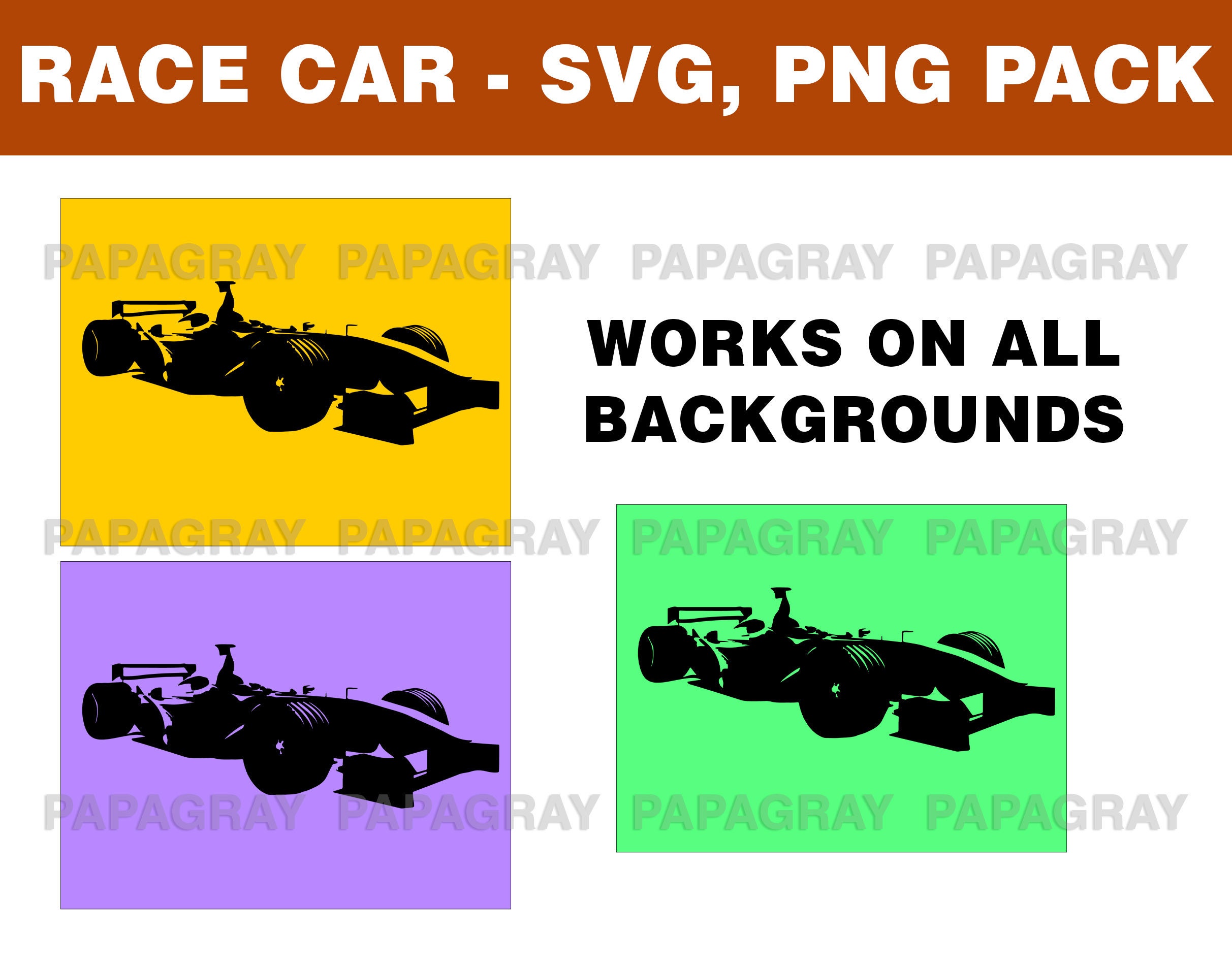 Race Car Silhouette Pack 6 Designs Digital Download Race | Etsy