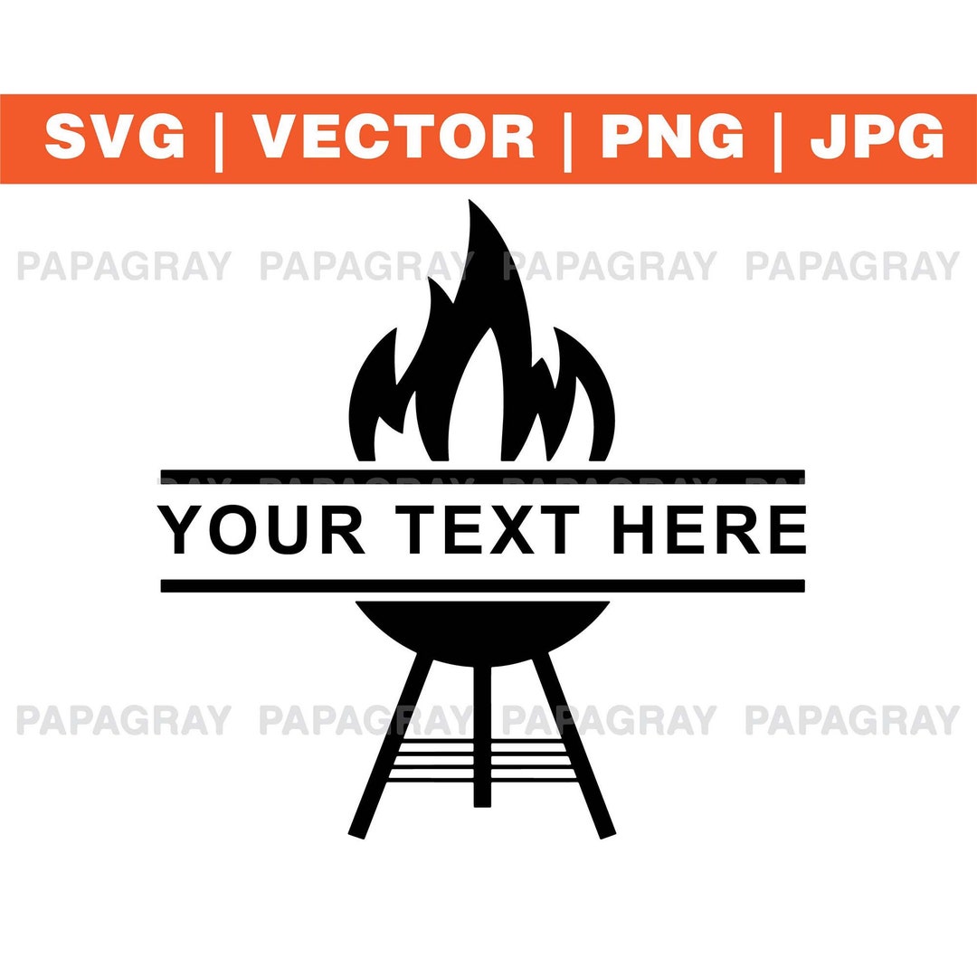 BBQ Grill Split Name Monogram SVG Vector Graphic Digital Download ...