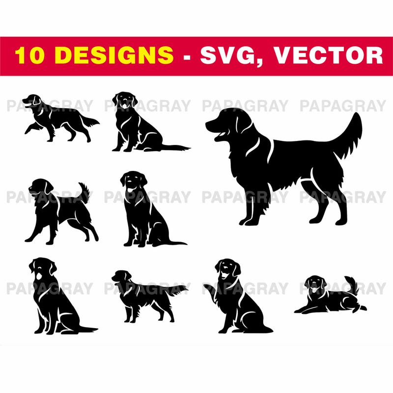Golden Retriever Svg - Etsy