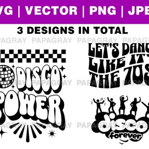 Disco SVG - 3 Designs | Digital Download | Disco Vector, Retro Dance ...