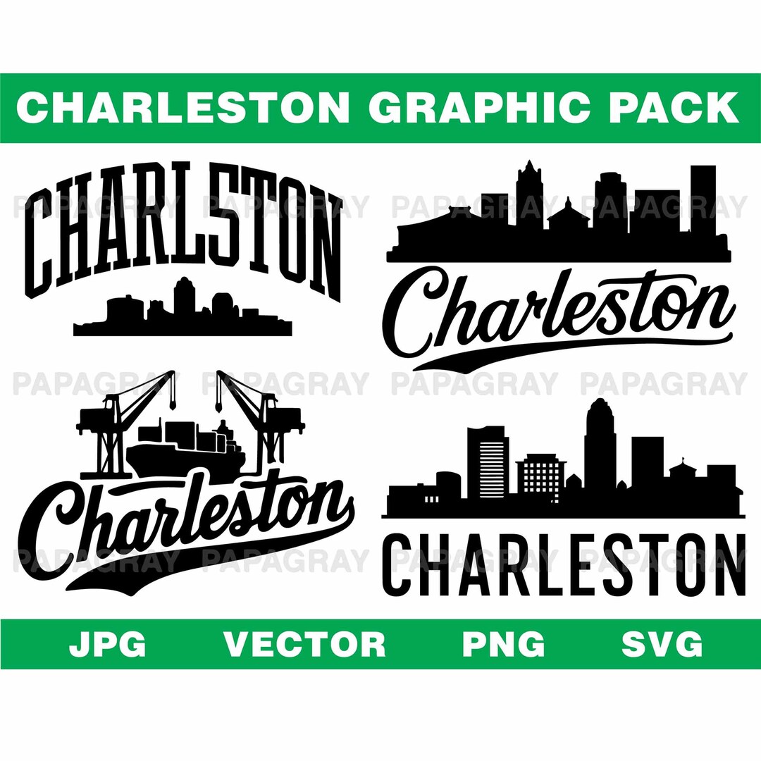 Charleston Skyline SVG Vector Bundle: South Carolina Cityscape (digital ...