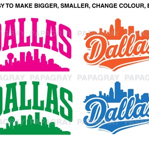 Dallas Skyline SVG Vector Graphic Bundle – Texas Cityscape (digital ...