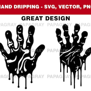 Handprint Dripping SVG Bundle 8 Designs Digital Download Paint Vector ...