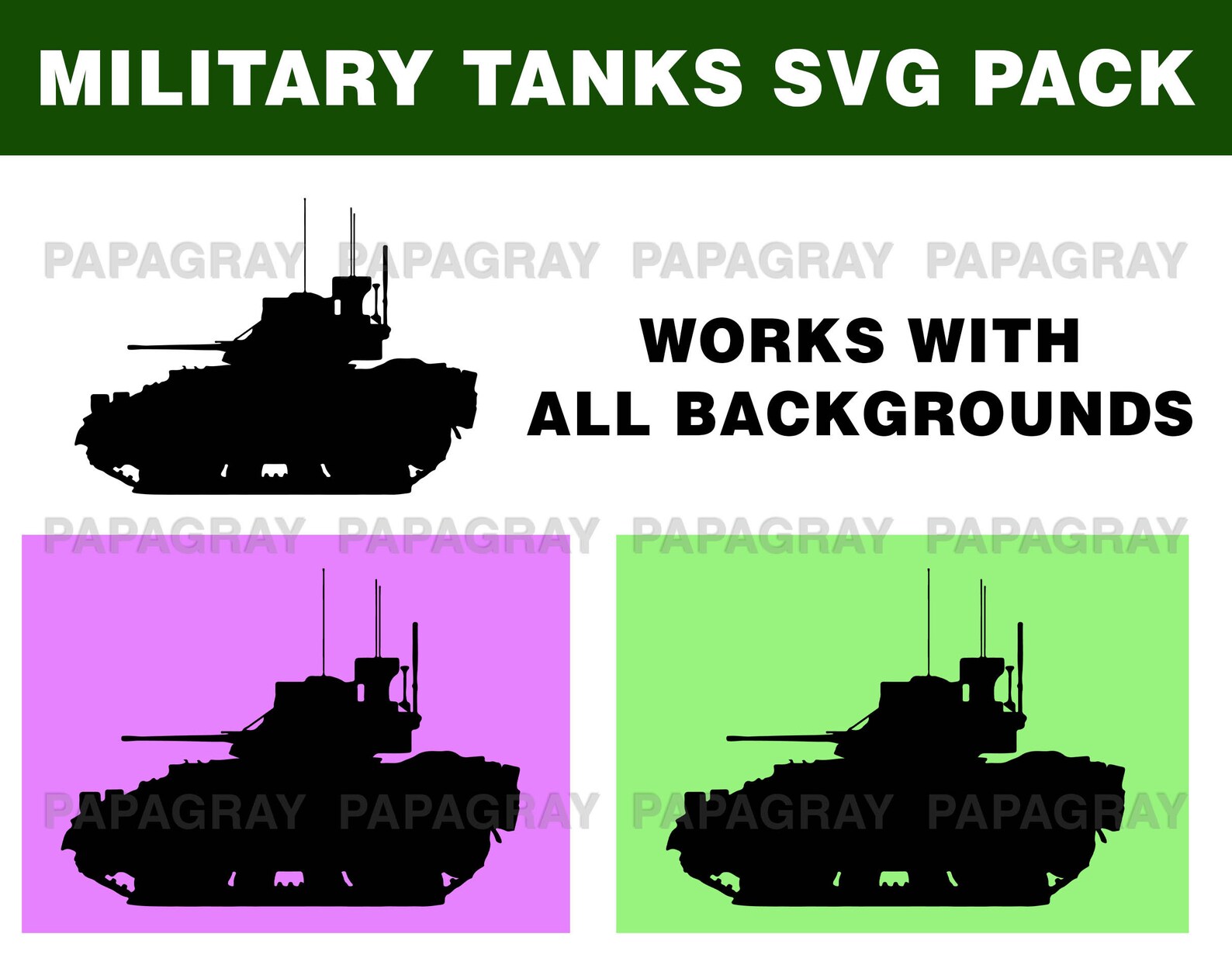 Military Tank SVG Silhouette Pack Digital Download - Etsy UK