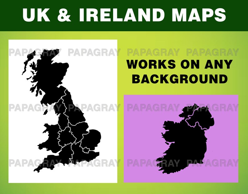 UK and Ireland Silhouette Pack 8 Designs Digital Download - Etsy