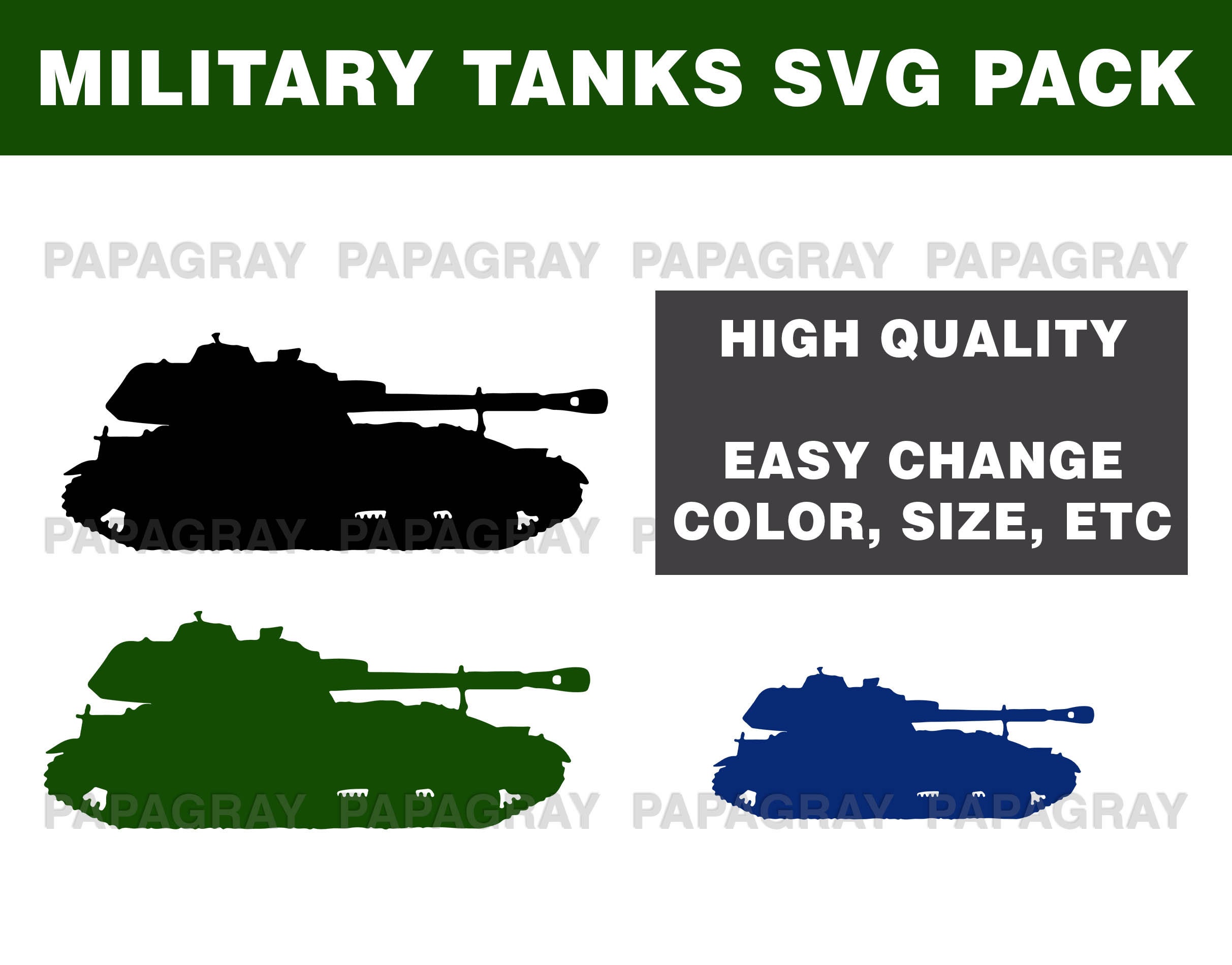 Military Tank SVG Silhouette Pack Digital Download - Etsy UK