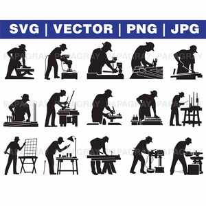 Woodworking SVG Vector Graphic Bundle - 20 Designs | Digital Download ...