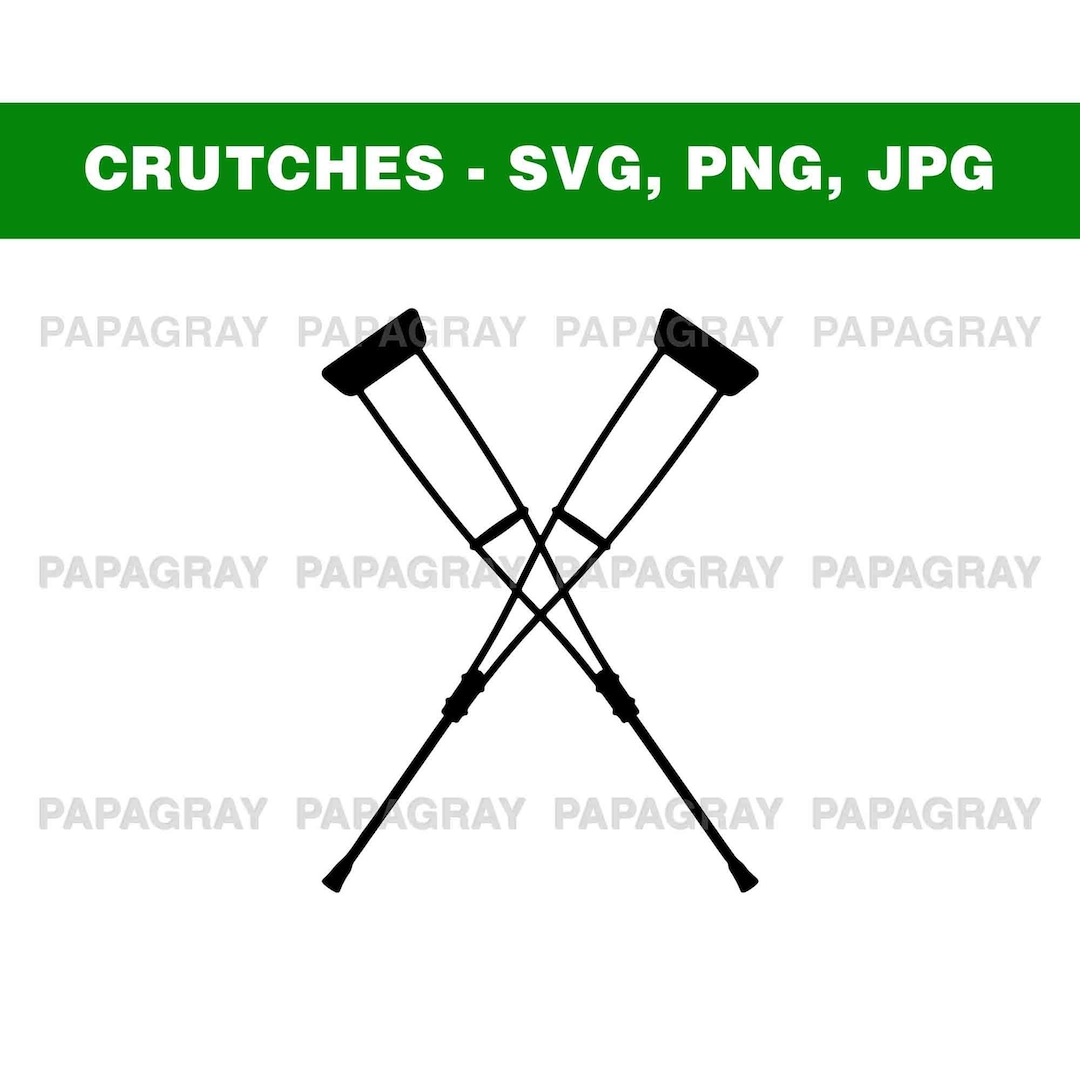 Crutches Crossed SVG - 1 Design | Digital Download | Walking Aid Vector ...
