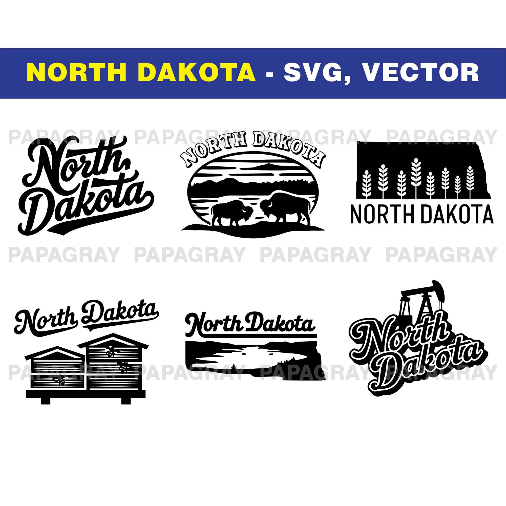 North Dakota SVG Vector Graphic Bundle (digital Download) - Etsy