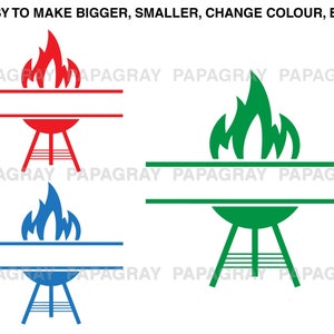 BBQ Grill Split Name Monogram SVG Vector Graphic Digital Download ...