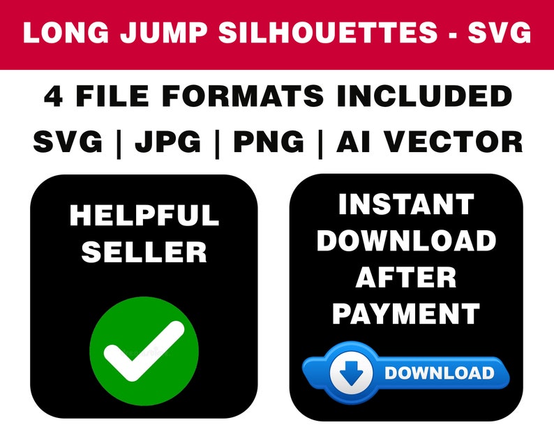 Long Jump SVG Graphic Pack 8 Designs Digital Download - Etsy UK