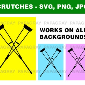 Crutches Crossed SVG 1 Design Digital Download Walking Aid Vector ...