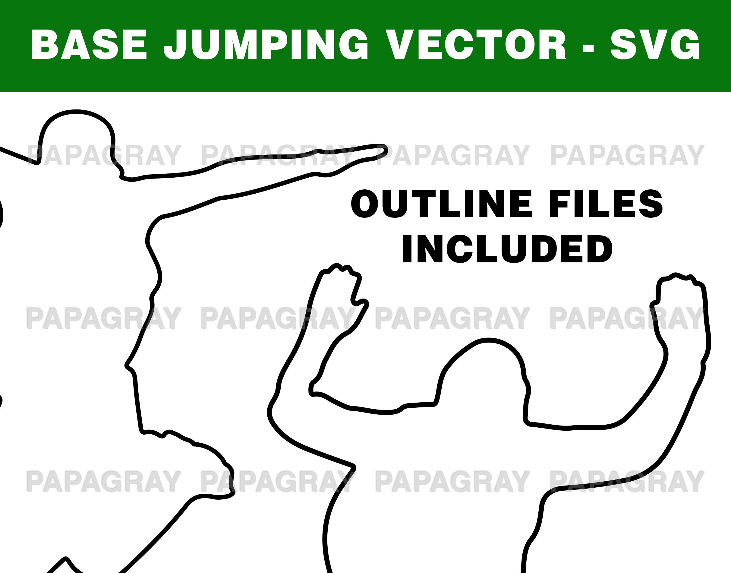 Base Jumping Silhouette SVG Pack - 8 Designs | Digital Download | Base ...