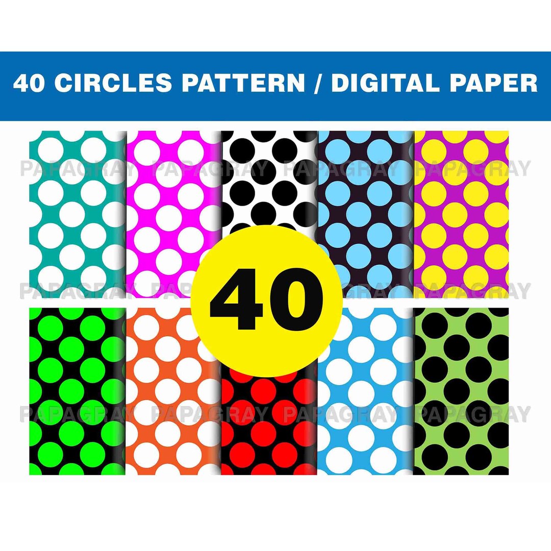 40 Circles Pattern - 40 Designs | Digital Download | 300 DPI | Seamless ...