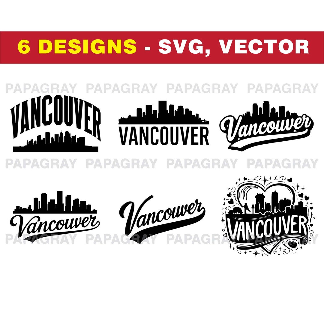 Vancouver Skyline SVG Vector Bundle: City Silhouette (digital Download ...