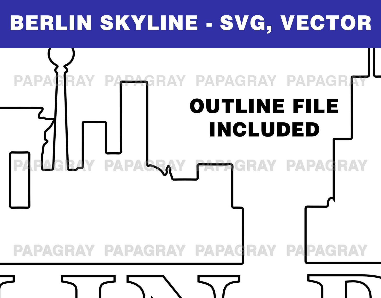 Berlin Skyline SVG Digital Download Berlin SVG Berlin | Etsy