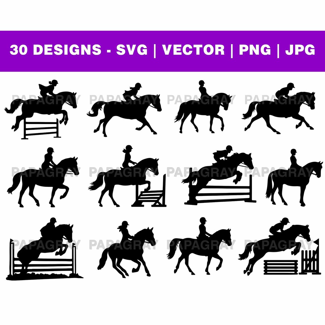 Equestrian SVG Bundle: Woman Horse Riding Designs (digital Download) - Etsy
