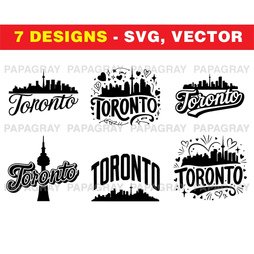 Toronto Skyline SVG Vector Bundle - 7 Designs | Digital Download ...