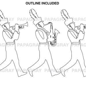 Marching Band SVG Vector Bundle: Musicians Clipart (digital Download ...
